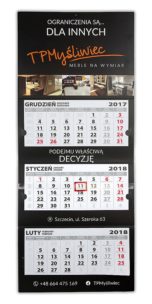 Dreifachkalender Individuell korporativ Preisliste Druckerei
