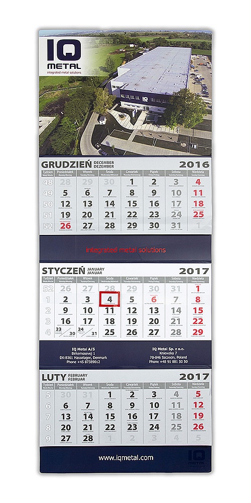 Dreifachkalender Individuell korporativ Preisliste Druckerei